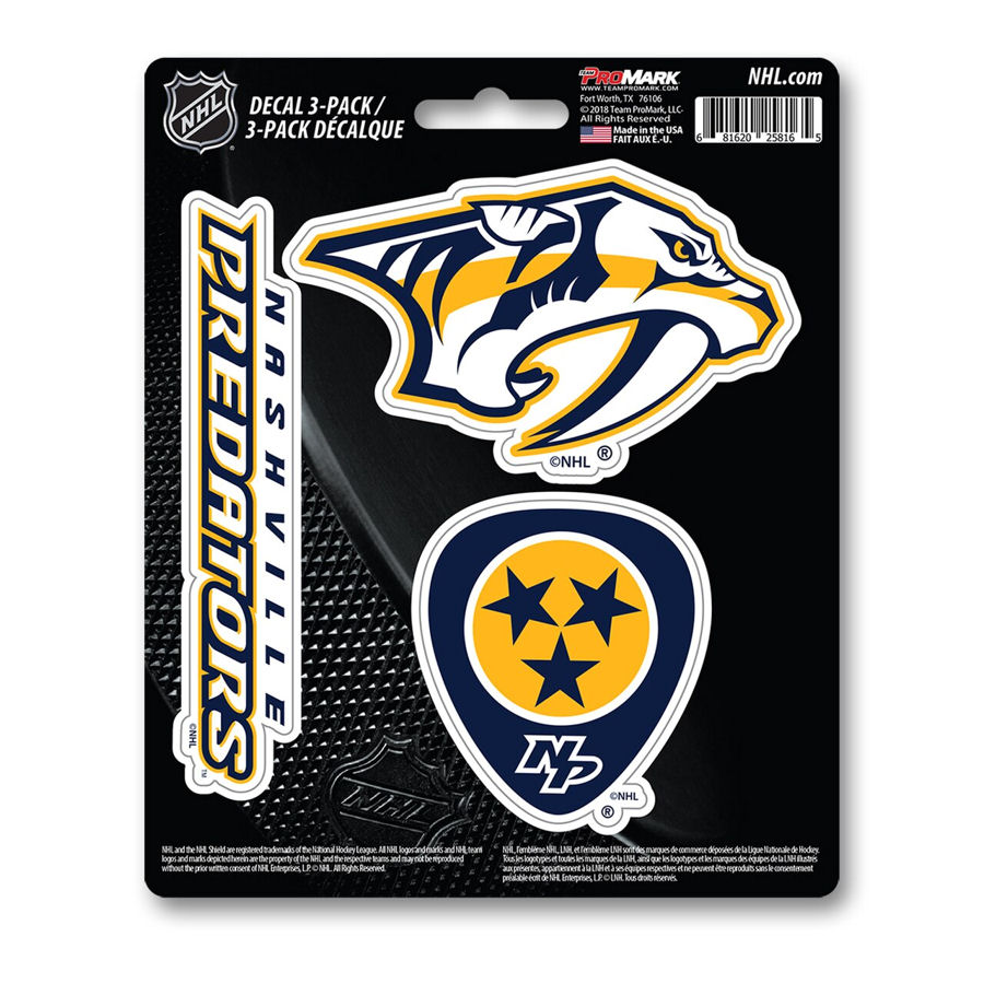 Nashville Predators Team Logo - Set Of 3 Sticker Sheet at Sticker Shoppe