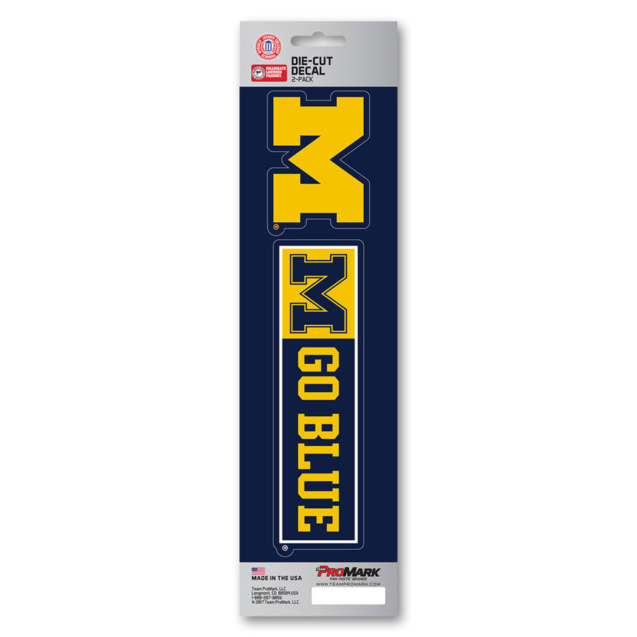 University Of Michigan Wolverines Go Blue Slogan & Logo - Set Of 2 ...