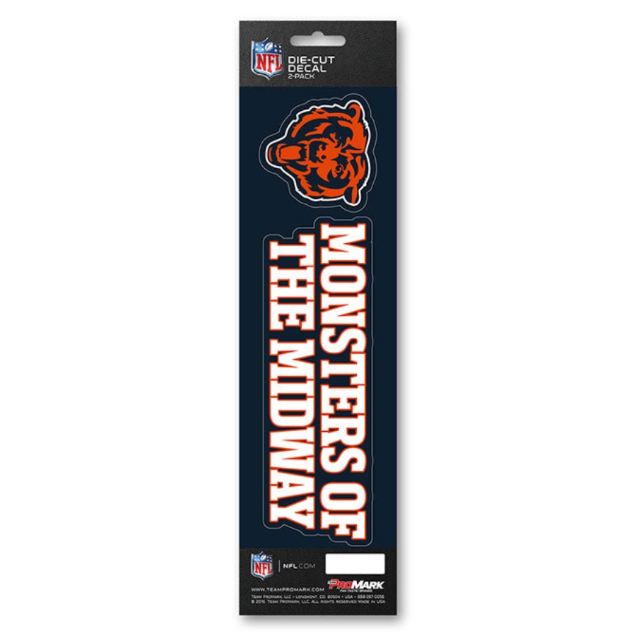 Chicago Bears Monsters Of The Midway Slogan & Logo - Set Of 2 Vinyl ...