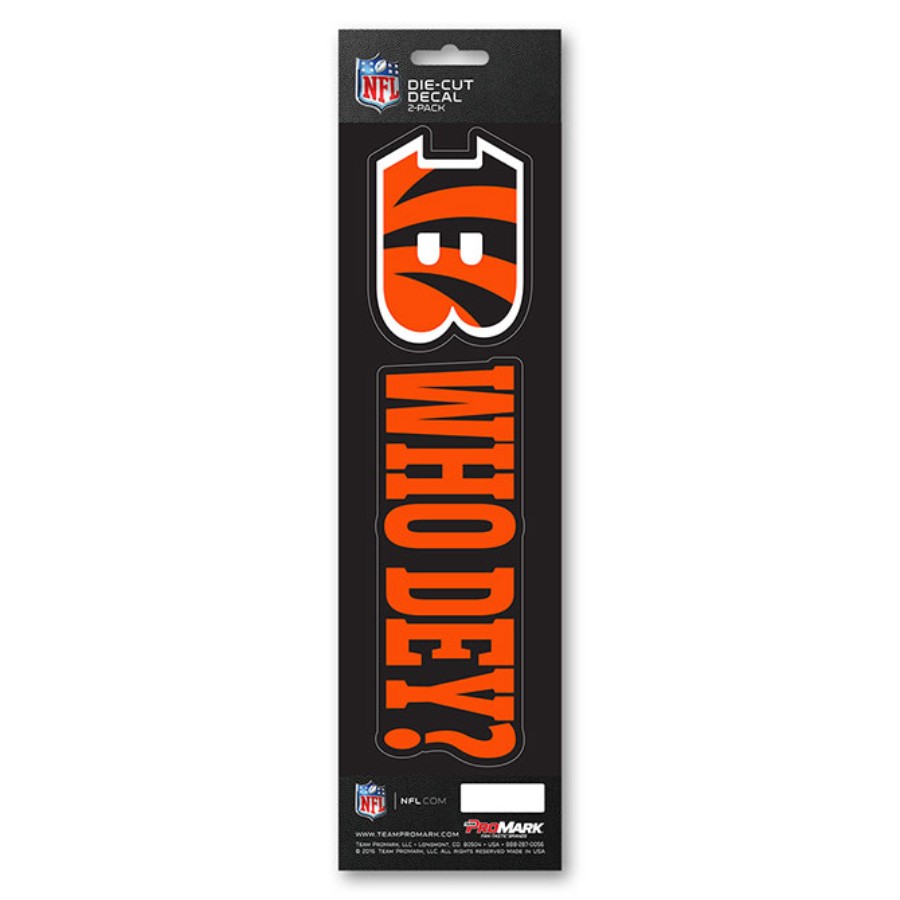 Cincinnati Bengals Who Dey? Slogan & Logo - Set Of 2 Vinyl Stickers at ...