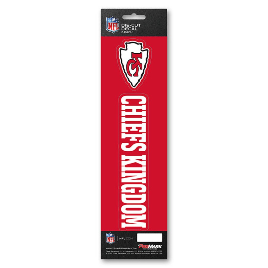 Kansas City Chiefs Kingdom Slogan & Logo - Set Of 2 Vinyl Stickers at ...