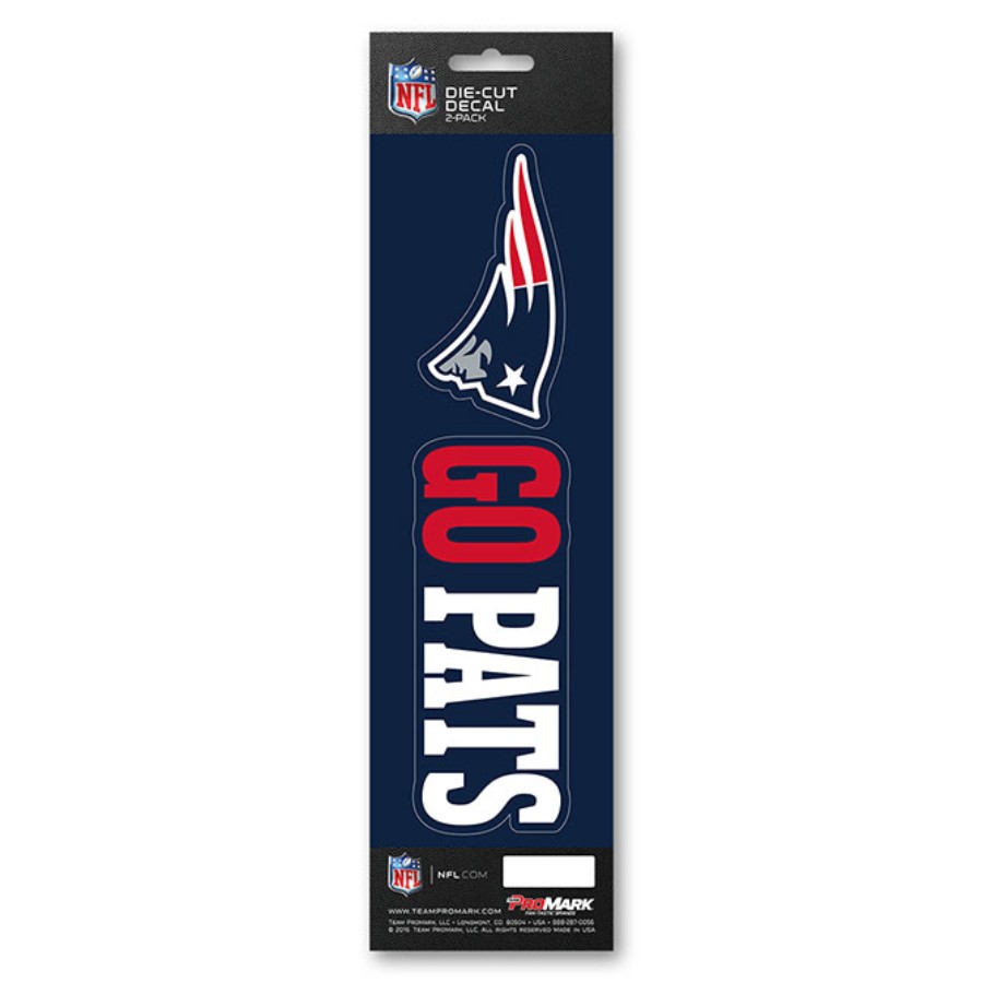 New England Patriots Go Pats Slogan & Logo - Set Of 2 Vinyl Stickers at ...