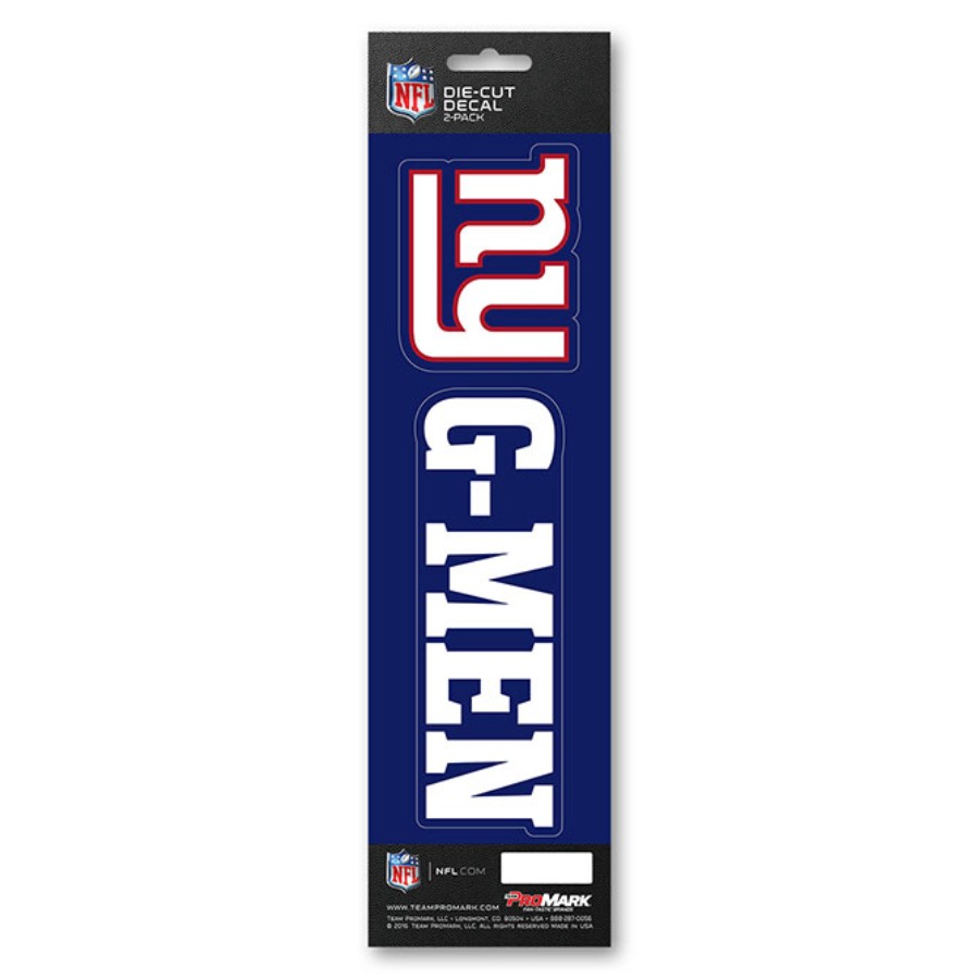 New York Giants G-Men Slogan & Logo - Set Of 2 Vinyl Stickers at ...