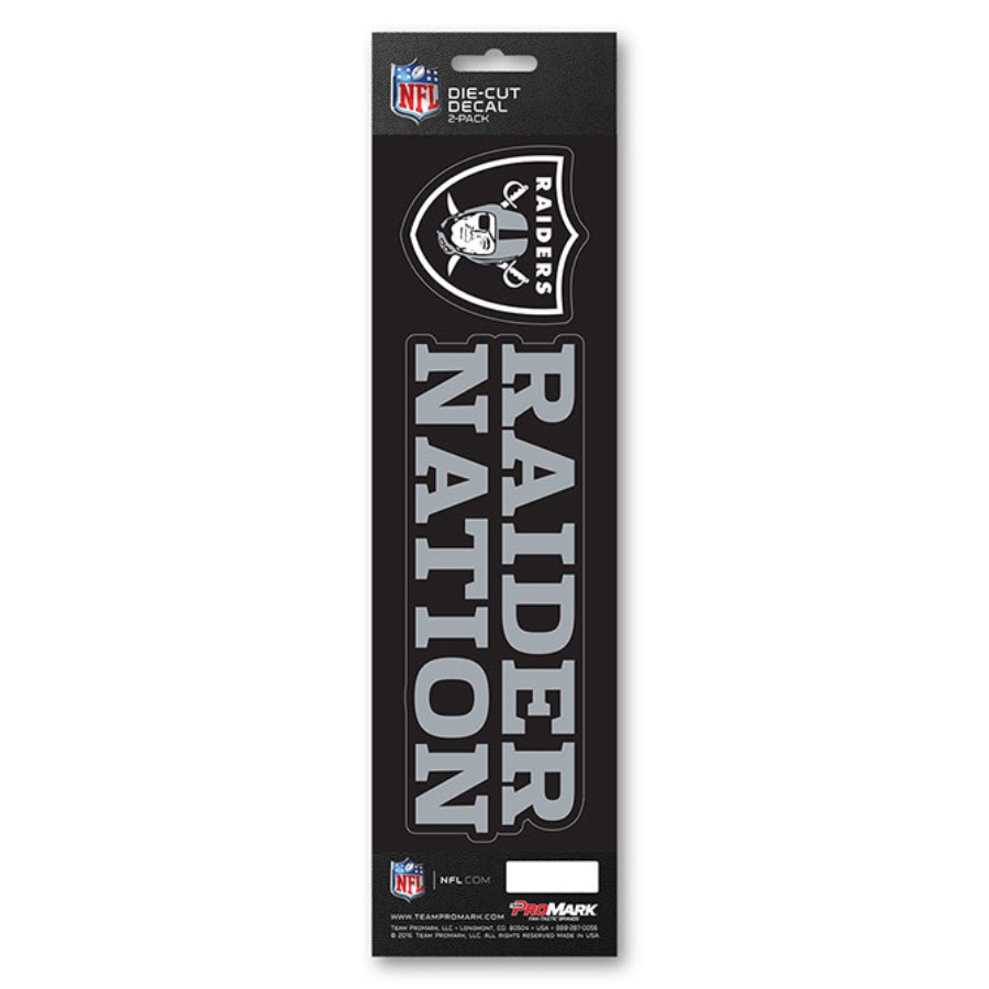 Las Vegas Raiders Raider Nation Slogan & Logo - Set Of 2 Vinyl Stickers ...