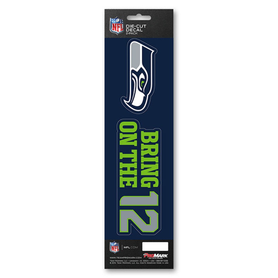 Seattle Seahawks Bring On The 12 Slogan & Logo - Set Of 2 Vinyl ...