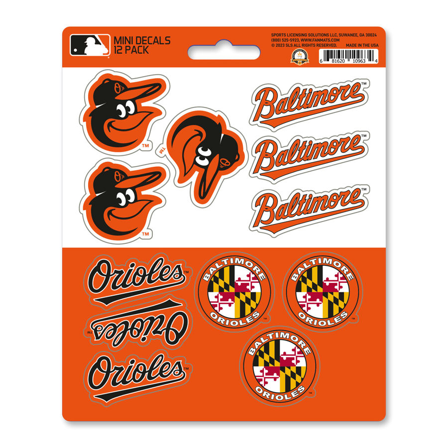 Baltimore Orioles - Set Of 12 Sticker Sheet at Sticker Shoppe