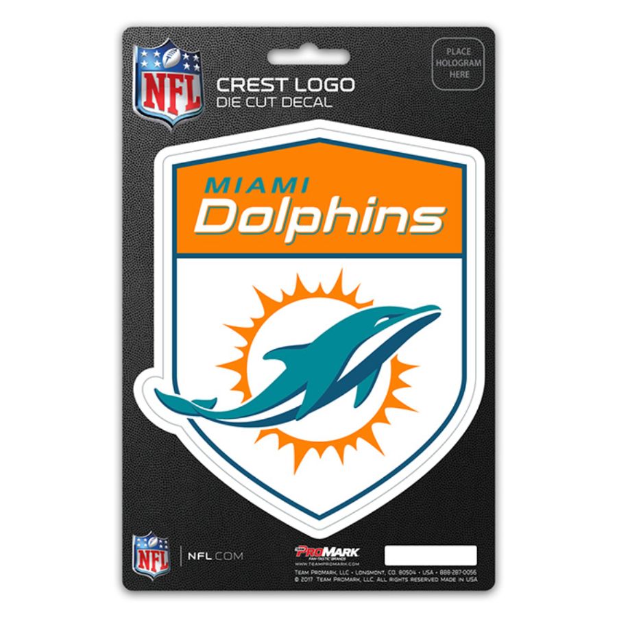 Miami Dolphins - Shield Crest Sticker at Sticker Shoppe