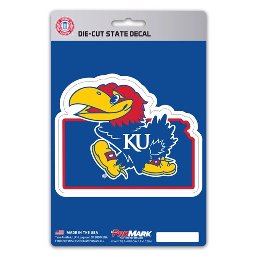 University Of Kansas Jayhawks Home State Kansas Shaped - Vinyl Sticker ...