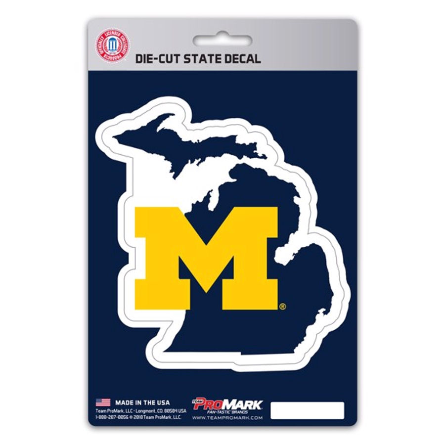 University Of Michigan Wolverines Home State Michigan Shaped - Vinyl ...