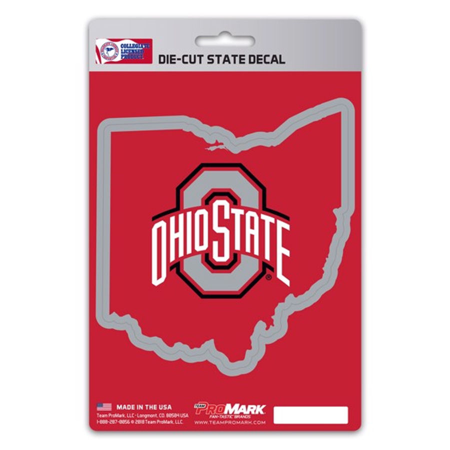 Ohio State University Buckeyes Home State Ohio Shaped - Vinyl Sticker ...