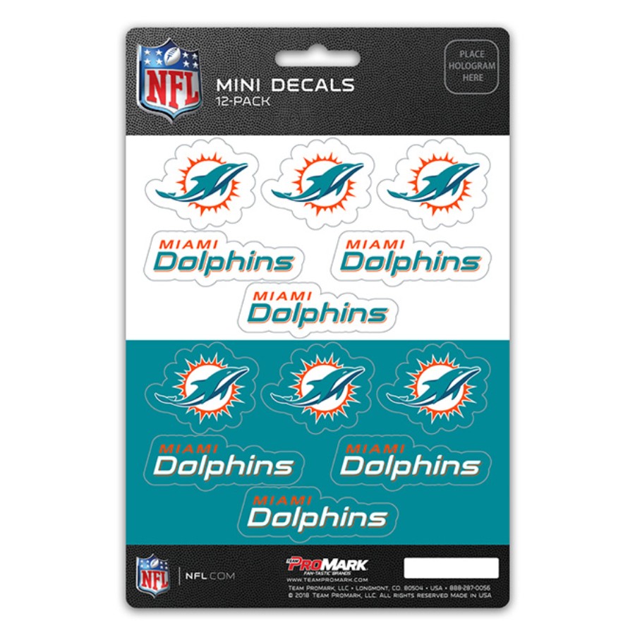Miami Dolphins - Set Of 12 Sticker Sheet at Sticker Shoppe