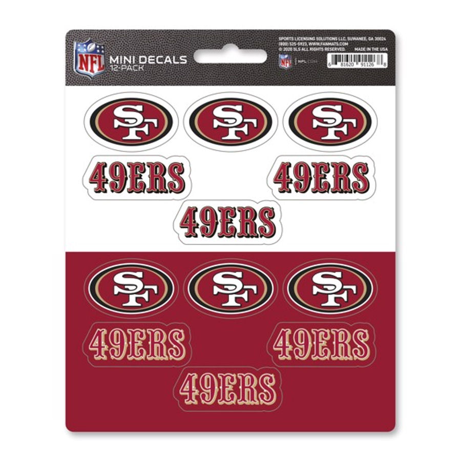 San Francisco 49ers - Set Of 12 Sticker Sheet at Sticker Shoppe