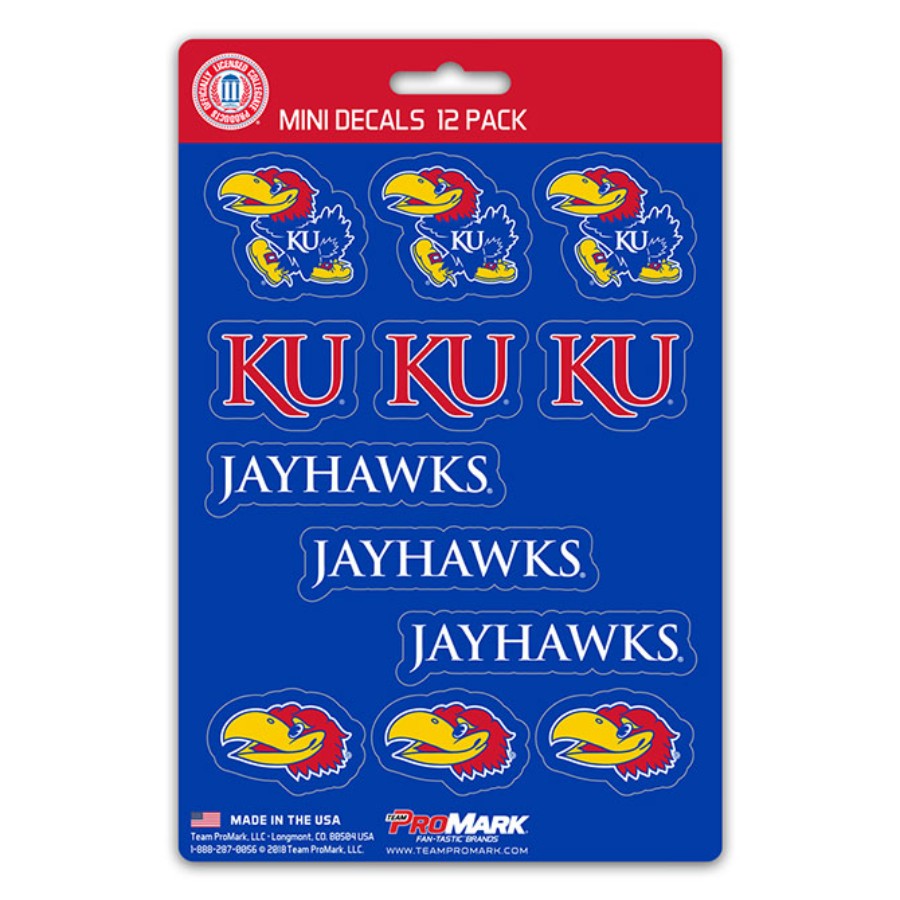 University Of Kansas Jayhawks - Set Of 12 Sticker Sheet at Sticker Shoppe