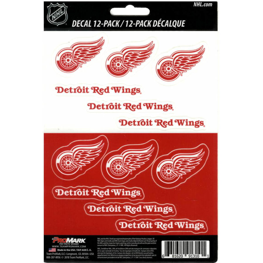 Detroit Red Wings - Set Of 12 Sticker Sheet at Sticker Shoppe