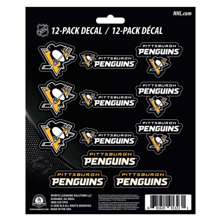 Pittsburgh Penguins - Set Of 12 Sticker Sheet at Sticker Shoppe