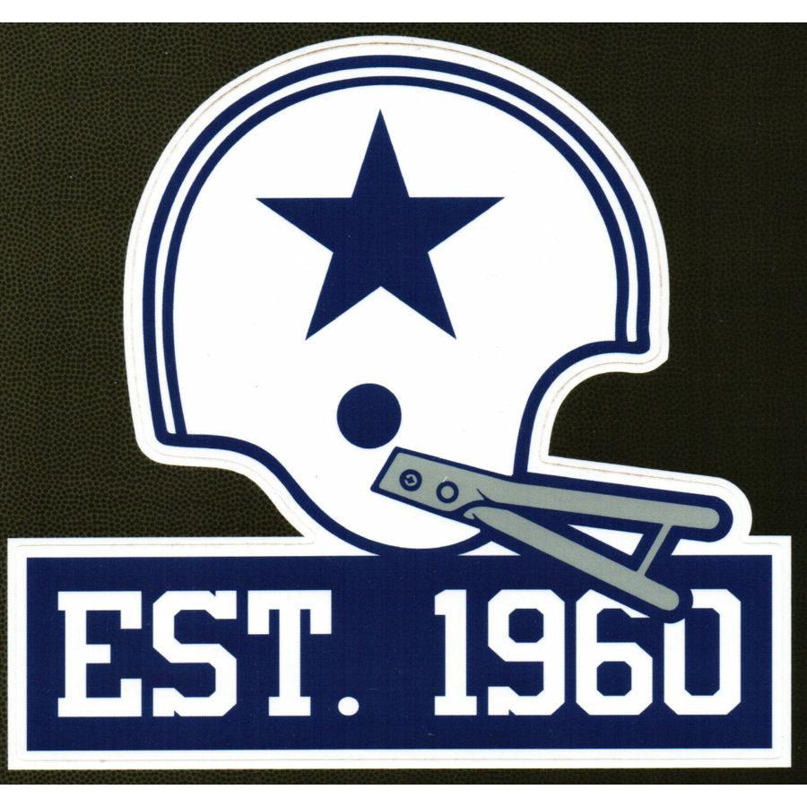 Dallas Cowboys Retro Logo Est. 1960 Helmet - 6x6 Vinyl Sticker at ...