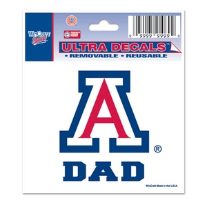 University Of Arizona Wildcats Dad - 3x4 Ultra Decal at Sticker Shoppe