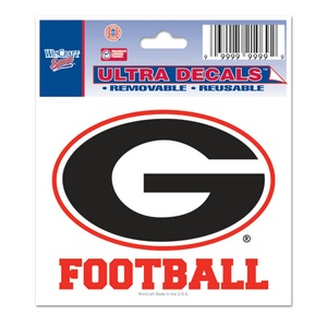 University Of Georgia Bulldogs Football - 3x4 Ultra Decal at Sticker Shoppe