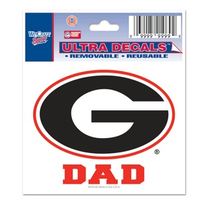 University Of Georgia Bulldogs Dad - 3x4 Ultra Decal at Sticker Shoppe