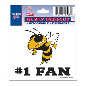 Georgia Tech Yellow Jackets #1 Fan - 3x4 Ultra Decal at Sticker Shoppe