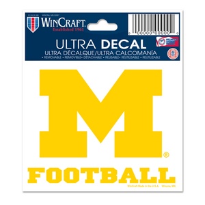 University Of Michigan Wolverines Football - 3x4 Ultra Decal at Sticker ...