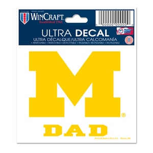 University Of Michigan Wolverines Dad - 3x4 Ultra Decal at Sticker Shoppe