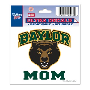 Baylor University Bears Mom - 3x4 Ultra Decal at Sticker Shoppe