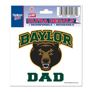 Baylor University Bears Dad - 3x4 Ultra Decal at Sticker Shoppe