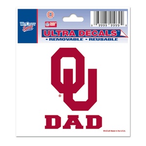 University Of Oklahoma Sooners Dad - 3x4 Ultra Decal at Sticker Shoppe