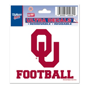University Of Oklahoma Sooners Football - 3x4 Ultra Decal at Sticker Shoppe