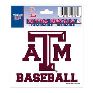 Texas A&M University Aggies Baseball - 3x4 Ultra Decal at Sticker Shoppe