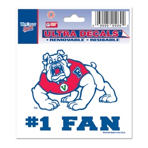 Fresno State University Bulldogs #1 Fan - 3x4 Ultra Decal at Sticker Shoppe