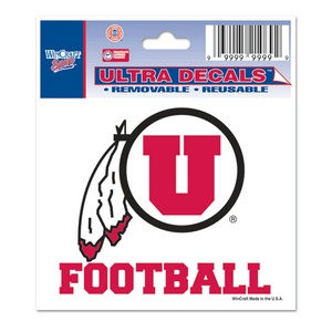 University Of Utah Utes Football - 3x4 Ultra Decal at Sticker Shoppe