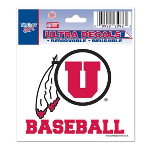 University Of Utah Utes Baseball - 3x4 Ultra Decal at Sticker Shoppe