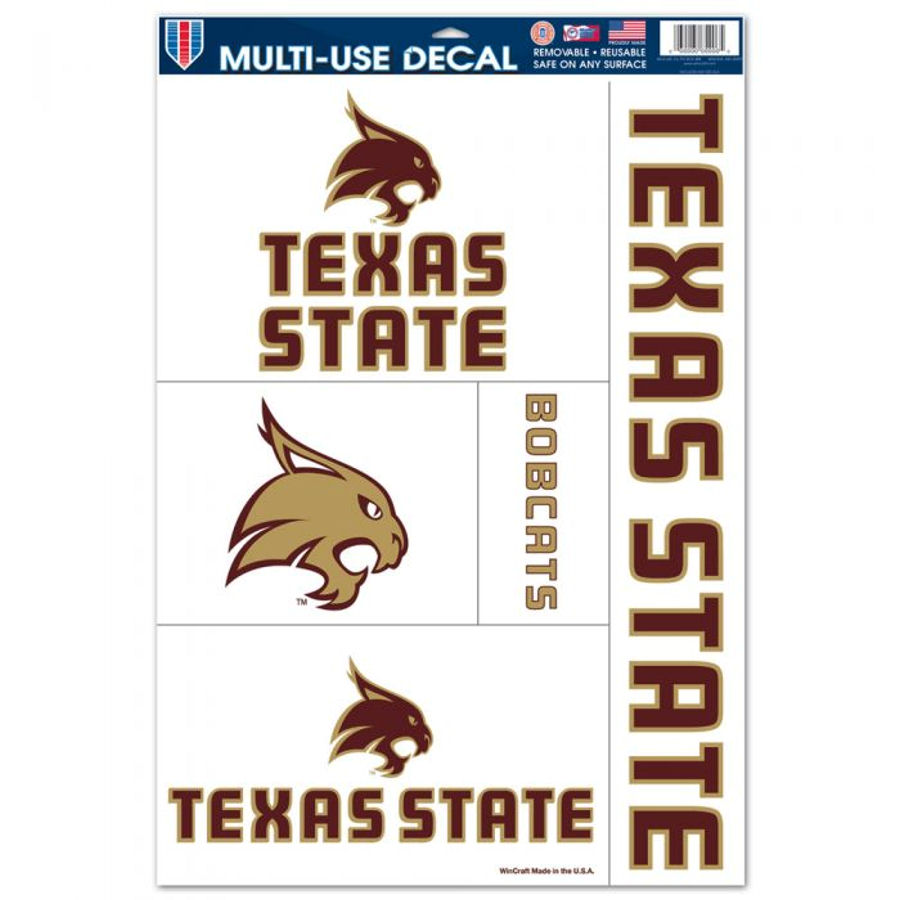 Texas State University Bobcats - Set Of 5 Ultra Decals at Sticker Shoppe