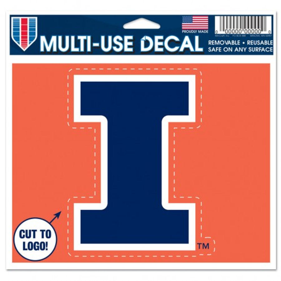 University Of Illinois Fighting Illini - 4.5x5.75 Die Cut Ultra Decal ...