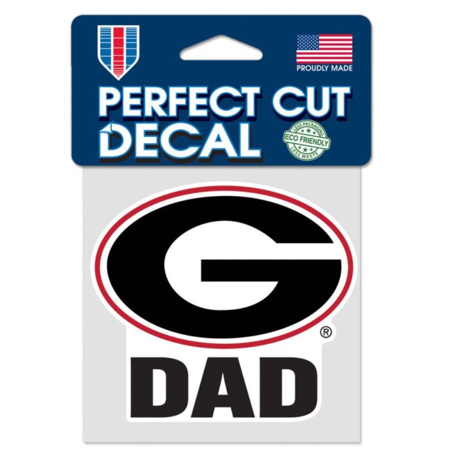 University Of Georgia Bulldogs Dad - 4x4 Die Cut Decal at Sticker Shoppe