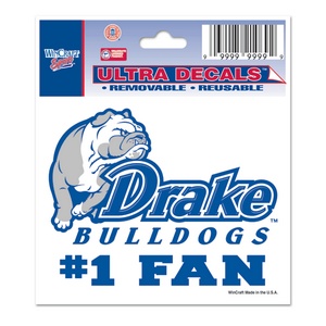 Drake University Bulldogs #1 Fan - 3x4 Ultra Decal at Sticker Shoppe