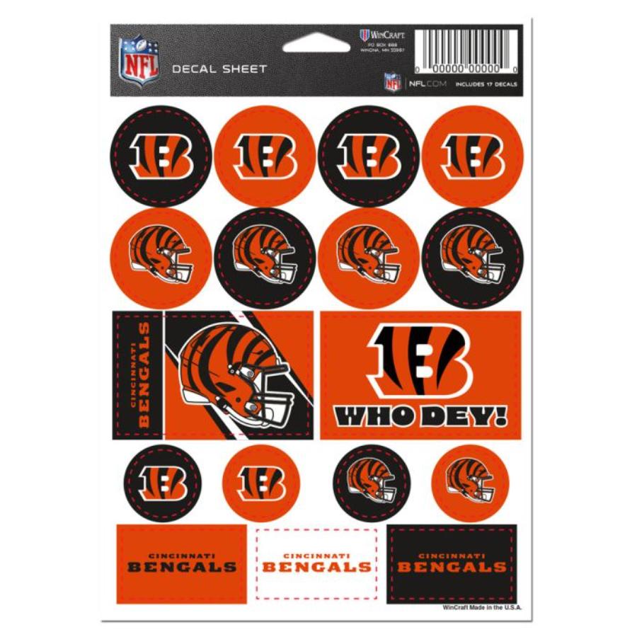 Cincinnati Bengals - 5x7 Sticker Sheet at Sticker Shoppe