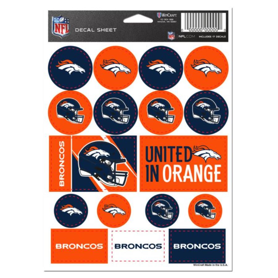 Denver Broncos - 5x7 Sticker Sheet at Sticker Shoppe