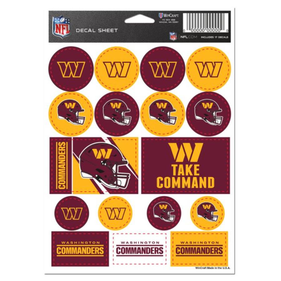 Washington Commanders - 5x7 Sticker Sheet at Sticker Shoppe