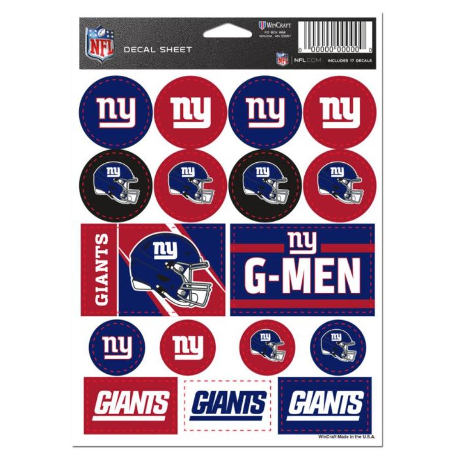 New York Giants - 5x7 Sticker Sheet at Sticker Shoppe