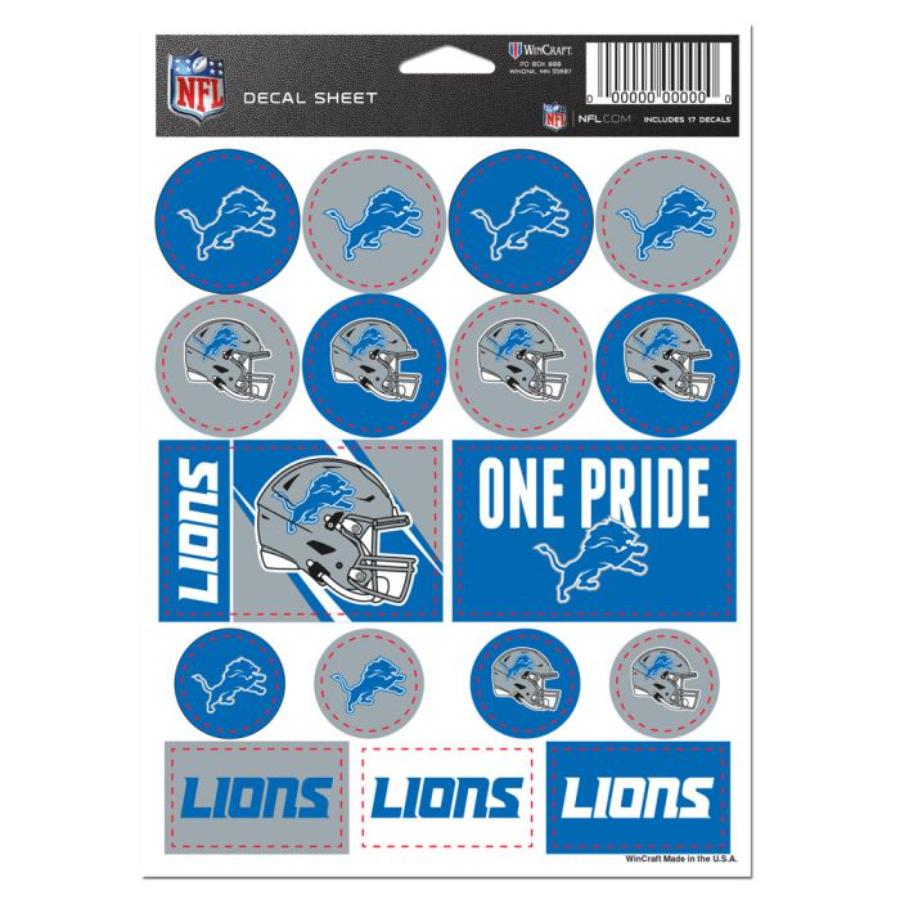 Detroit Lions - 5x7 Sticker Sheet at Sticker Shoppe