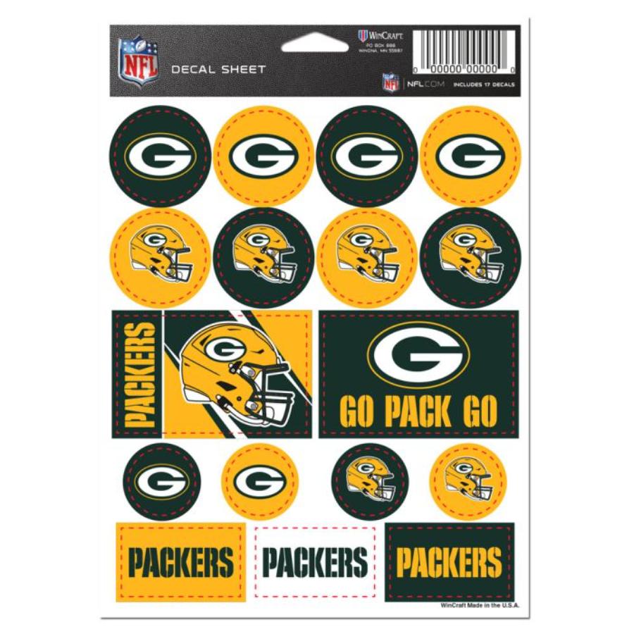 Green Bay Packers - 5x7 Sticker Sheet at Sticker Shoppe