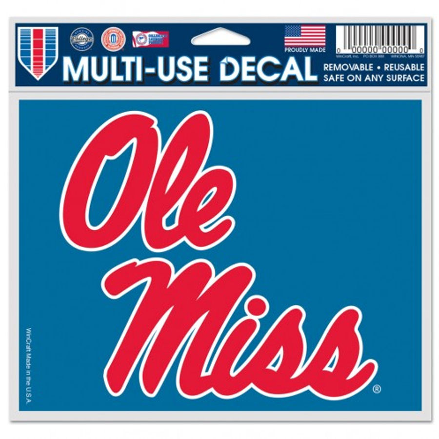 University Of Mississippi Ole Miss Rebels Script - 5x6 Ultra Decal at ...