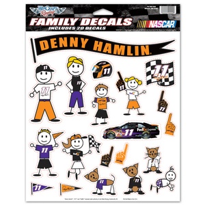 Denny Hamlin #11 - 8.5x11 Family Sticker Sheet at Sticker Shoppe