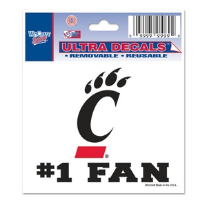 University Of Cincinnati Bearcats #1 Fan - 3x4 Ultra Decal at Sticker ...