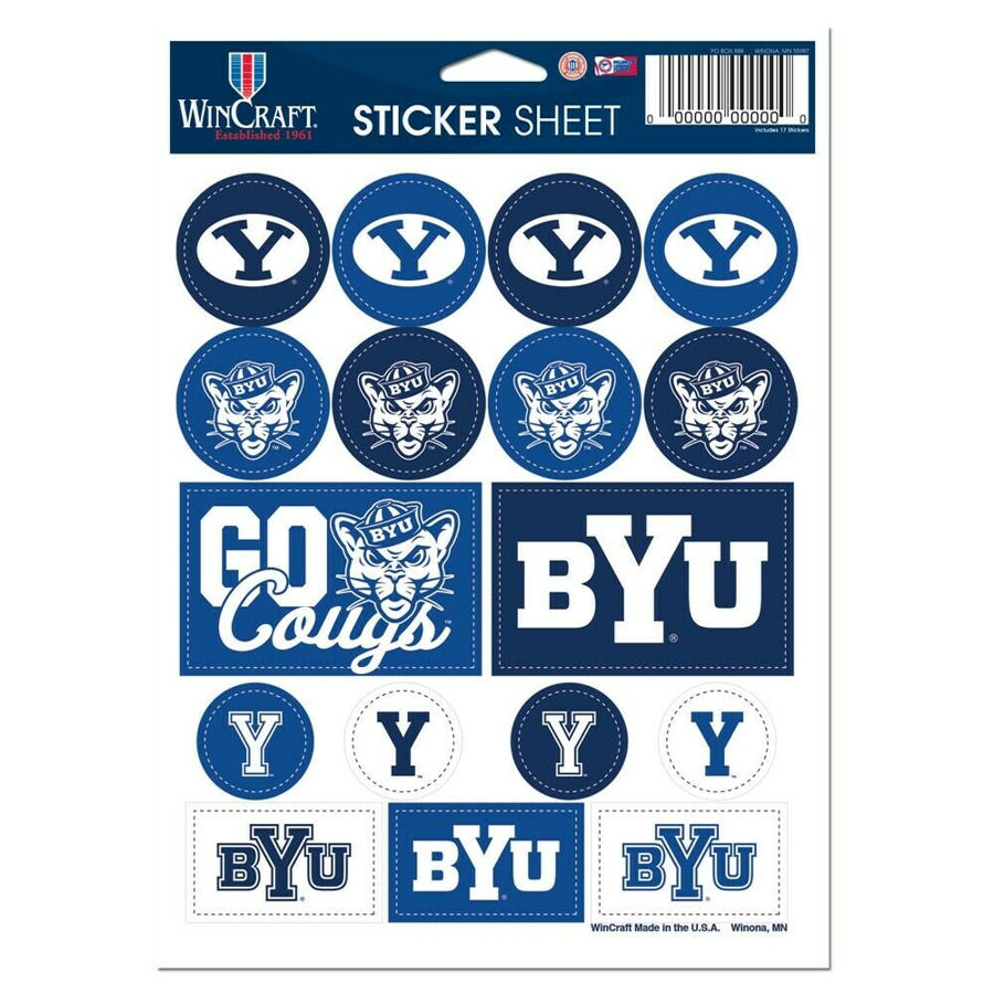 Brigham Young University Cougars BYU - 5x7 Sticker Sheet at Sticker Shoppe