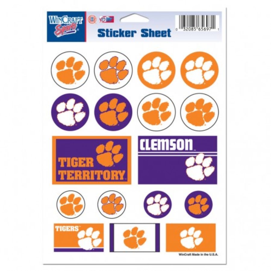 Clemson University Tigers - 5x7 Sticker Sheet at Sticker Shoppe