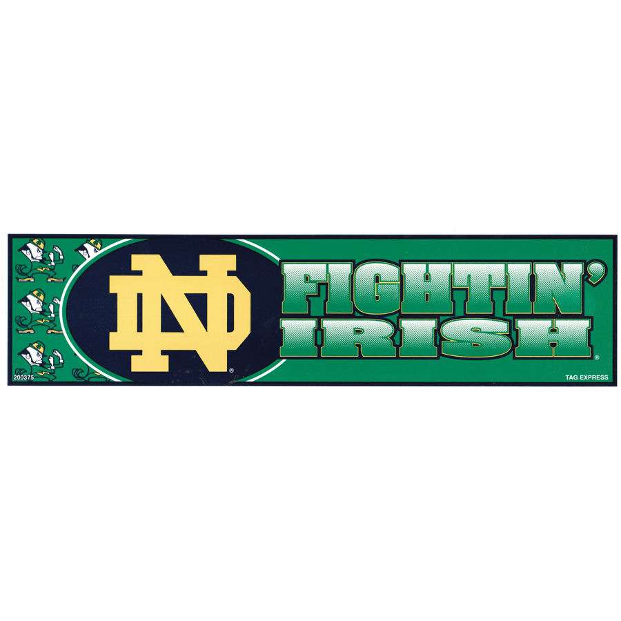 University Of Notre Dame Fighting Irish - Bumper Sticker Strip at ...